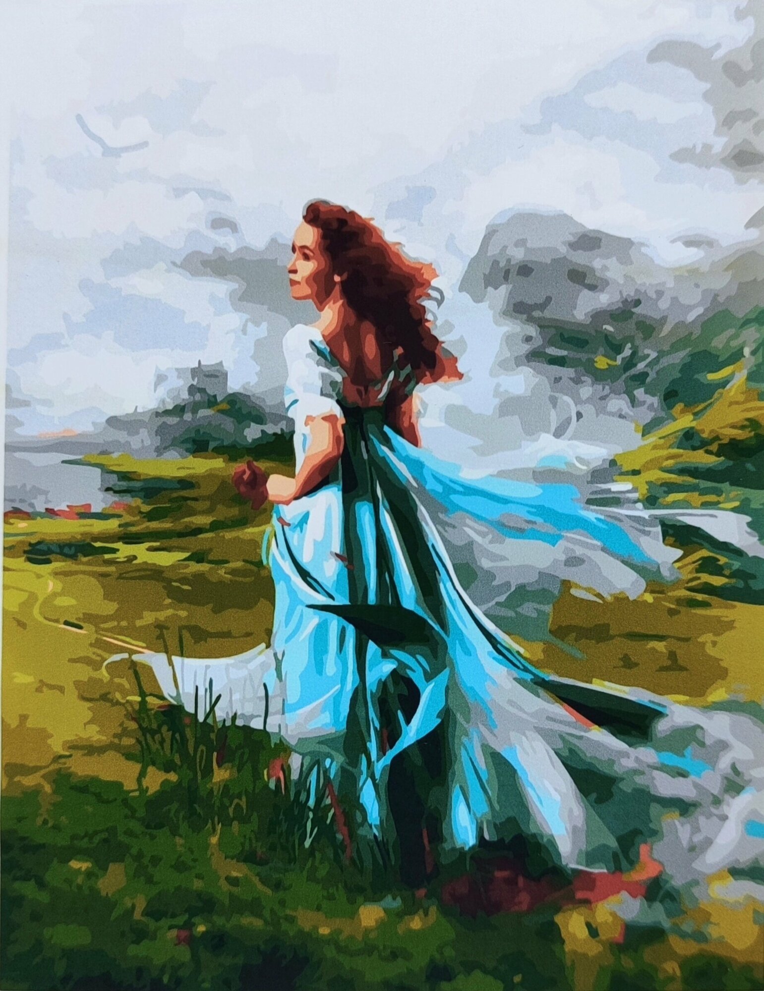 Картина по номерам Paintboy "Следуй за мной, путешествие в джунгли водопад" пейзаж, девушка , романтика, 40 х 50