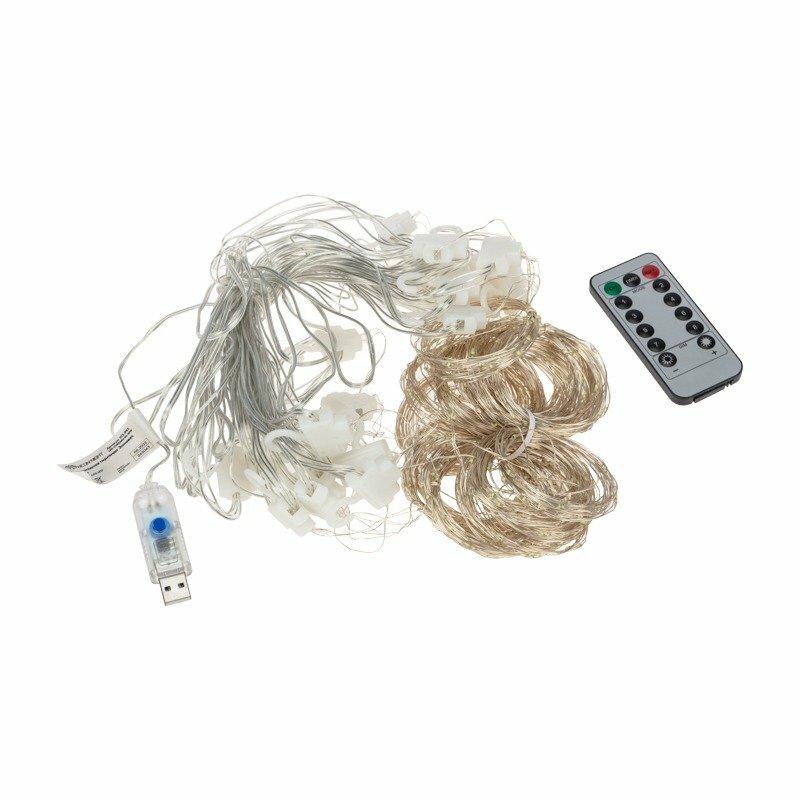 Neon-Night Гирлянда Светодиодный дождь из росы 6х3 м, белый, USB + пульт управления NEON-NIGHT