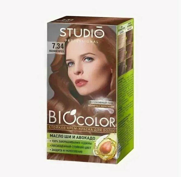 Краска для волос Biocolor, 7.34 Лесной орех, 50/50/15мл