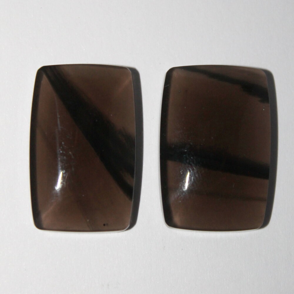 Обсидиан пара кабошонов, натуральный камень, 23х16х3 мм, Армения, "True Stones"