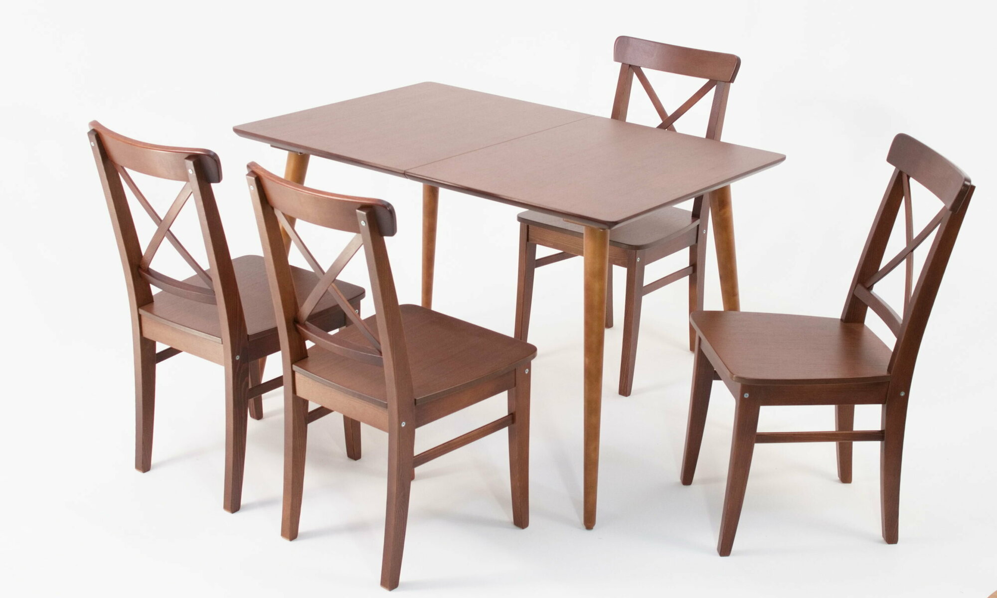 Стол ZiP-mebel Монте 120 со стульями Ингольф Орех Размеры: Высота 750мм Глубина 800мм Ширина 1200мм