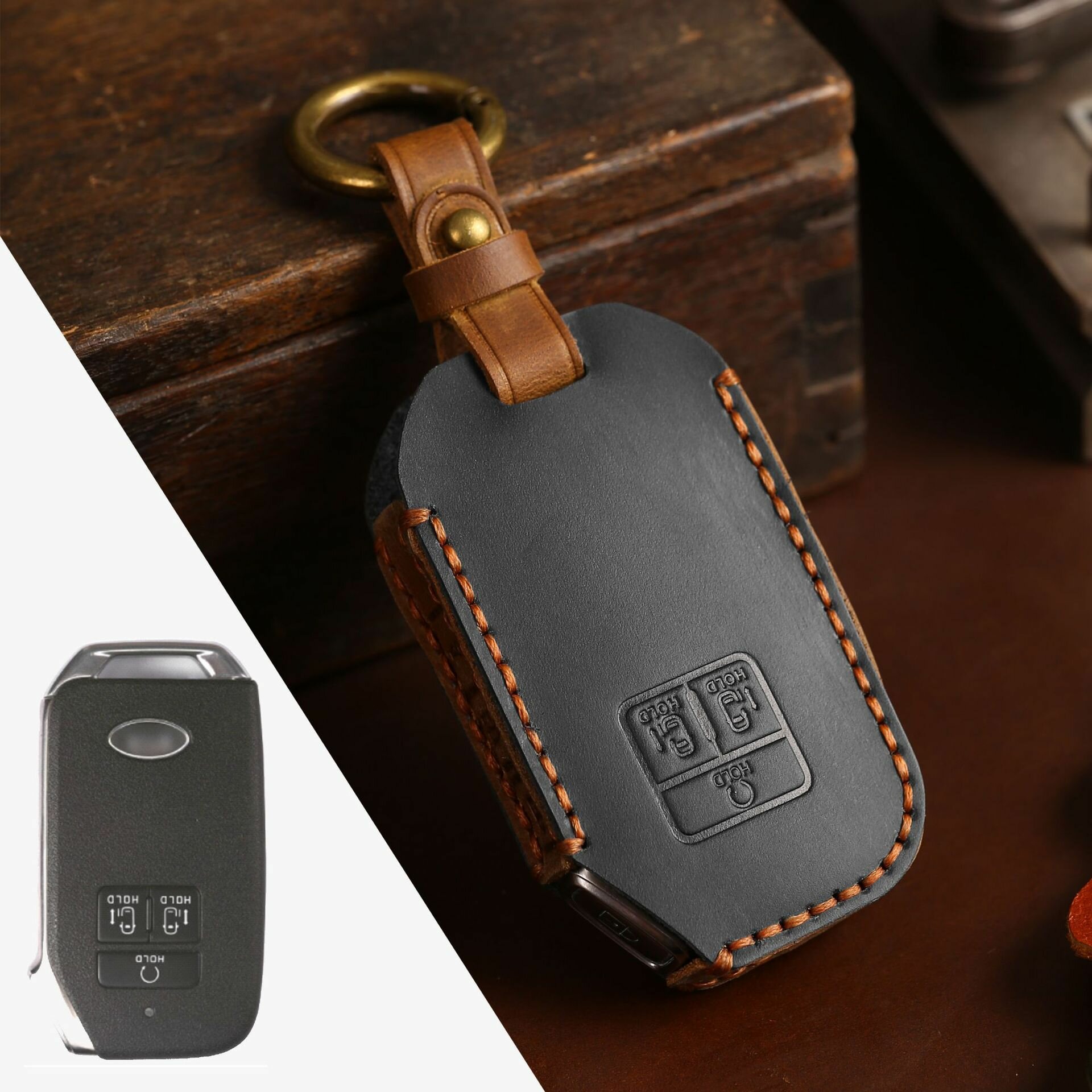 Чехол для автомобильного брелка Kia черный Чехол для автомобильного брелка