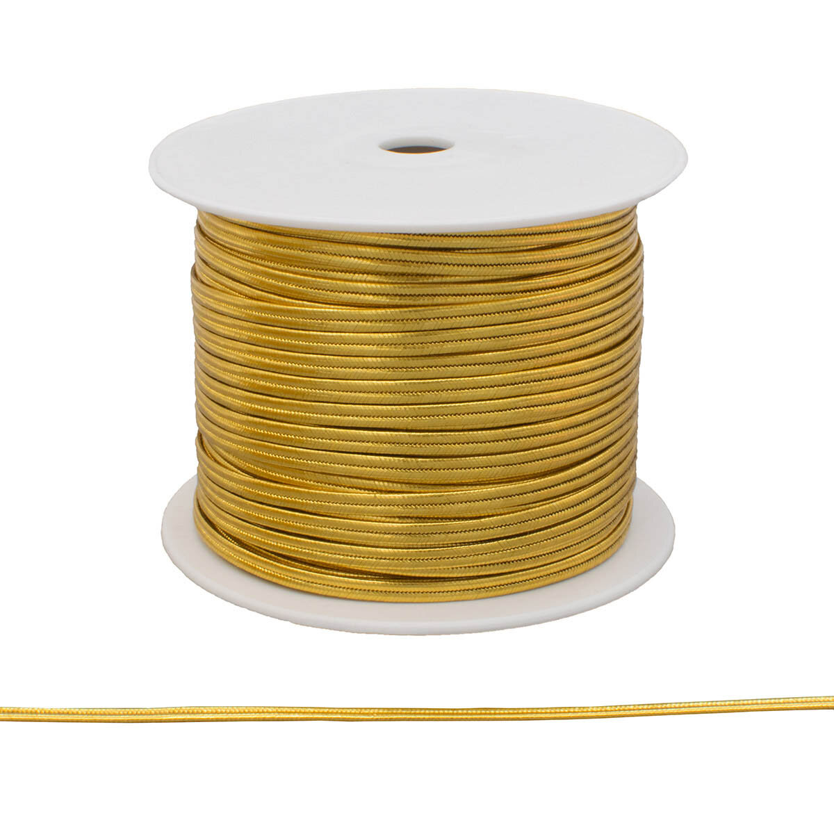 Шнур-сутаж с метанитом 4мм*50м, золото, для декора и рукоделия, Протос (люрекс)