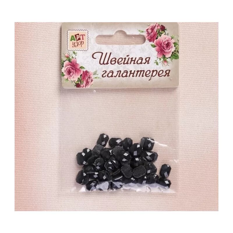 Стразы термоклеевые «Прямоугольник», 6 х 8мм, 50 шт, цвет чёрный