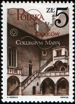 (1986-004) Марка Польша "Коллегиум Майус" Реставрация памятников в Кракове III