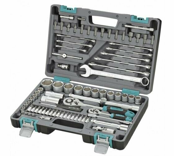 STELS : 14105 Набор инструментов, 1/2, 1/4, CrV, пластиковый кейс 82 предм.