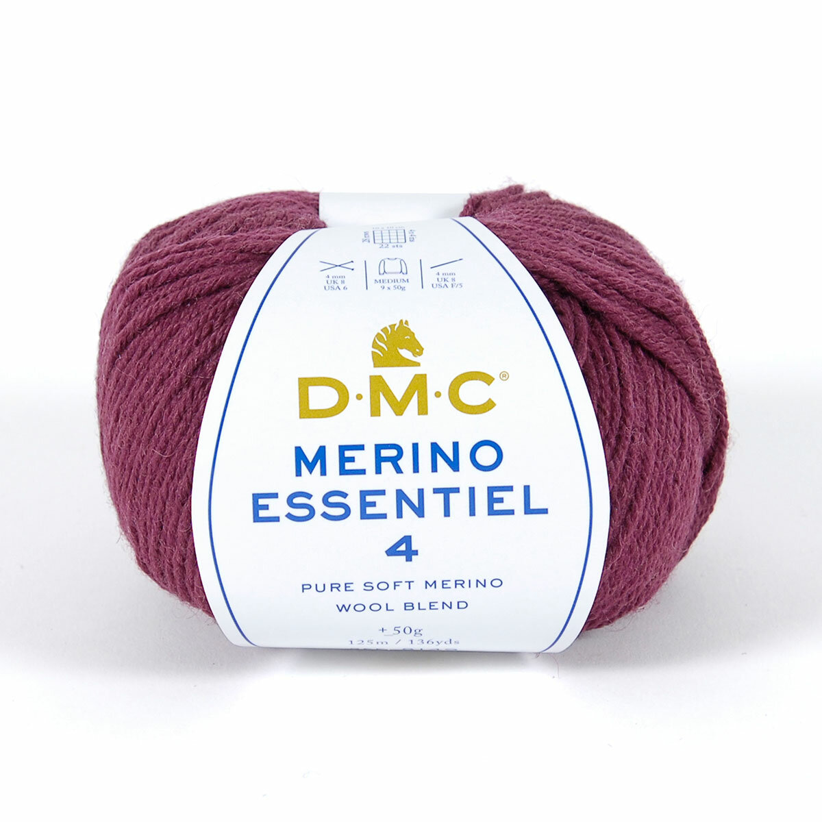 Пряжа "DMC" 8149 Merino Essentiel 4 50% шерсть, 50% акрил 50 г 125 м 858 пурпурный