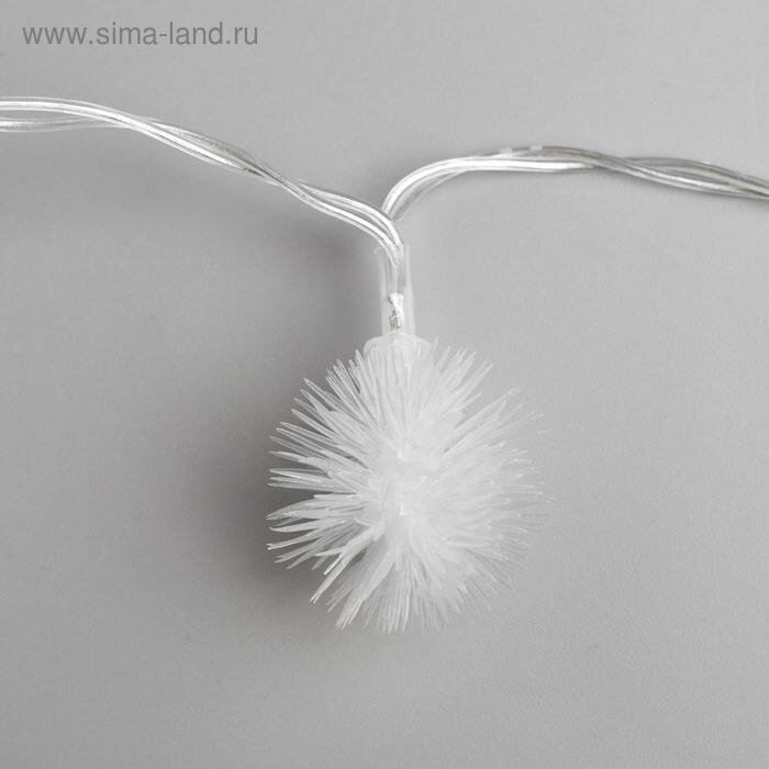 Гирлянда Нить 3 м с насадками Ёжики, IP20, прозрачная нить, 20 LED, свечение мульти (RG/RB), мигание, USB