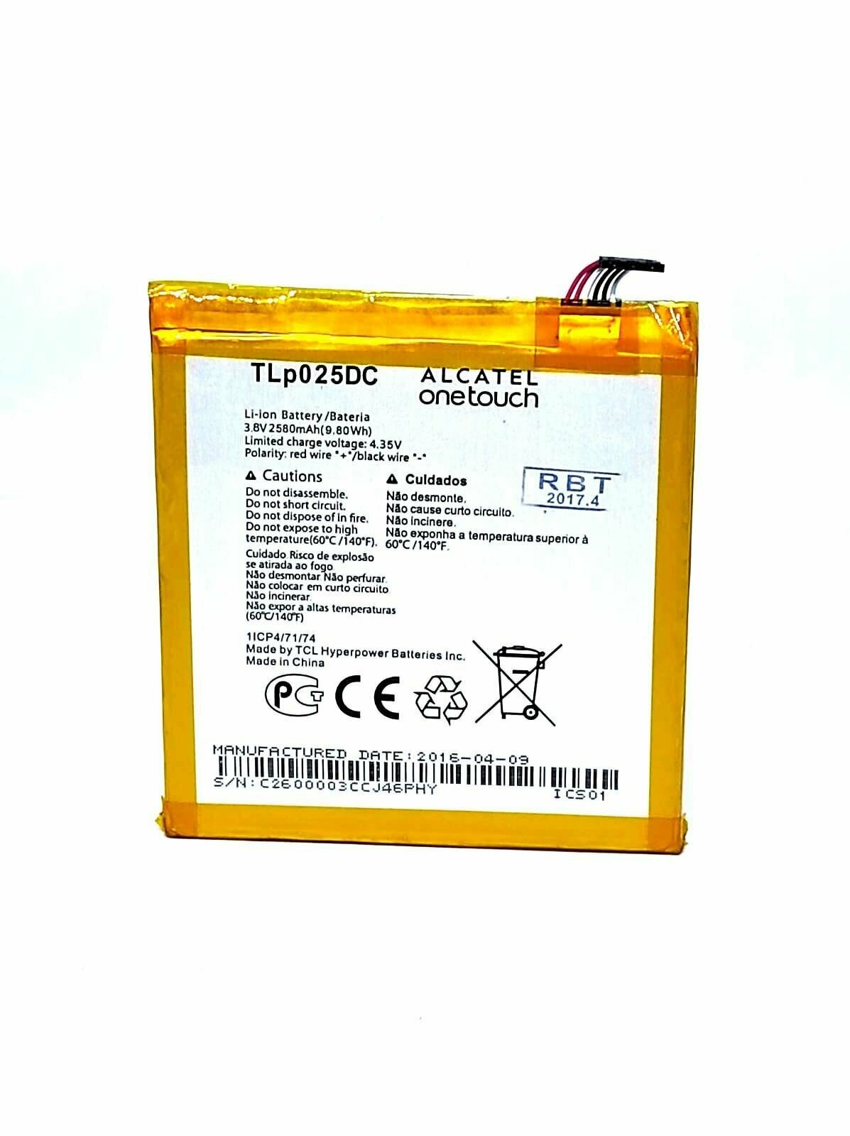 TLp025DC Alcatel One Touch 9001A Pixi 4 Аккумуляторная батарея