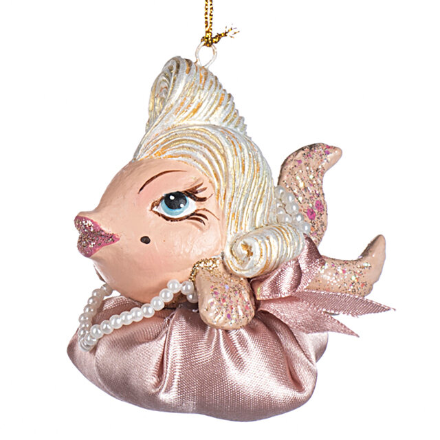 Елочная игрушка Рыбка Вероника - Glamorous Sea 9 см, подвеска, Goodwill, B90210-1