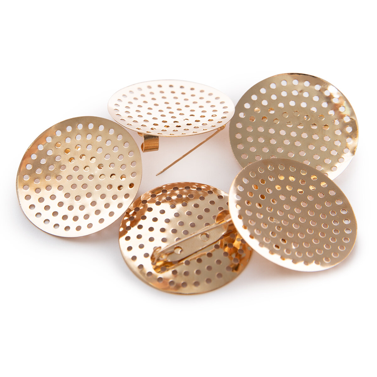 Заготовки для броши "Zlatka" DC-322/5 3.5 см 5 шт №01 под золото