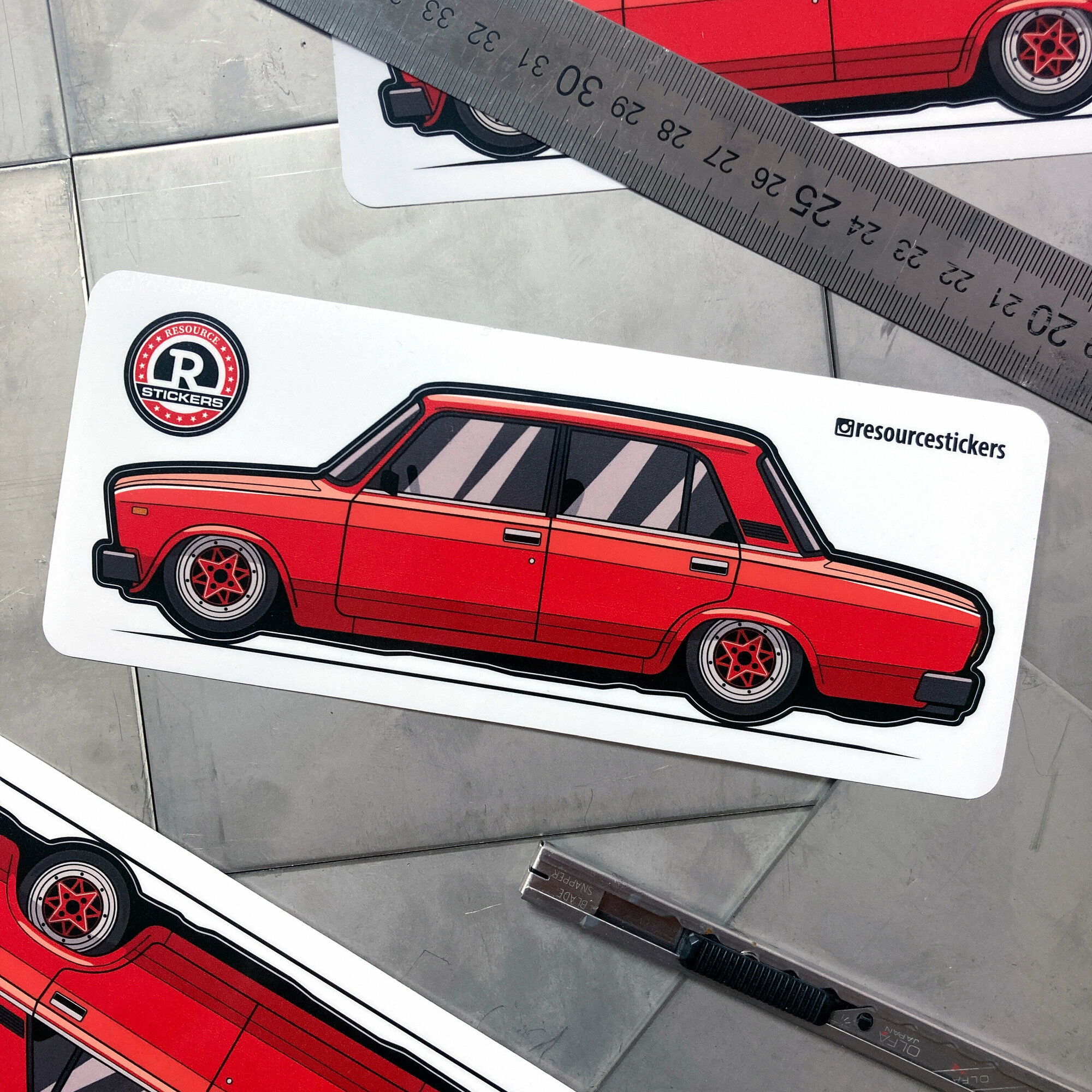 Виниловая наклейка Жигули 2105 стенс 17х5.5см