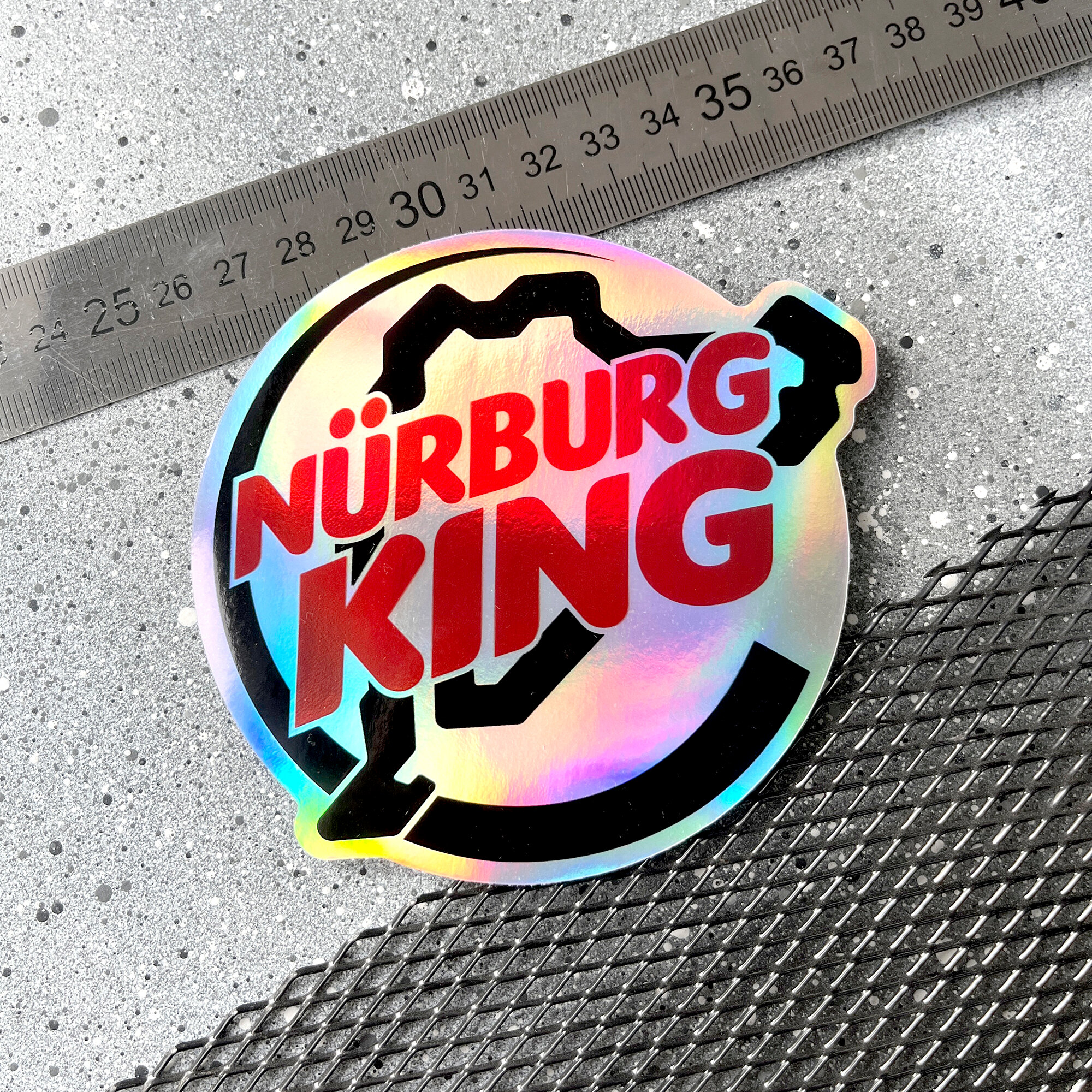 Наклейка на авто JDM, голографический стикер Nurburg King 10x10см