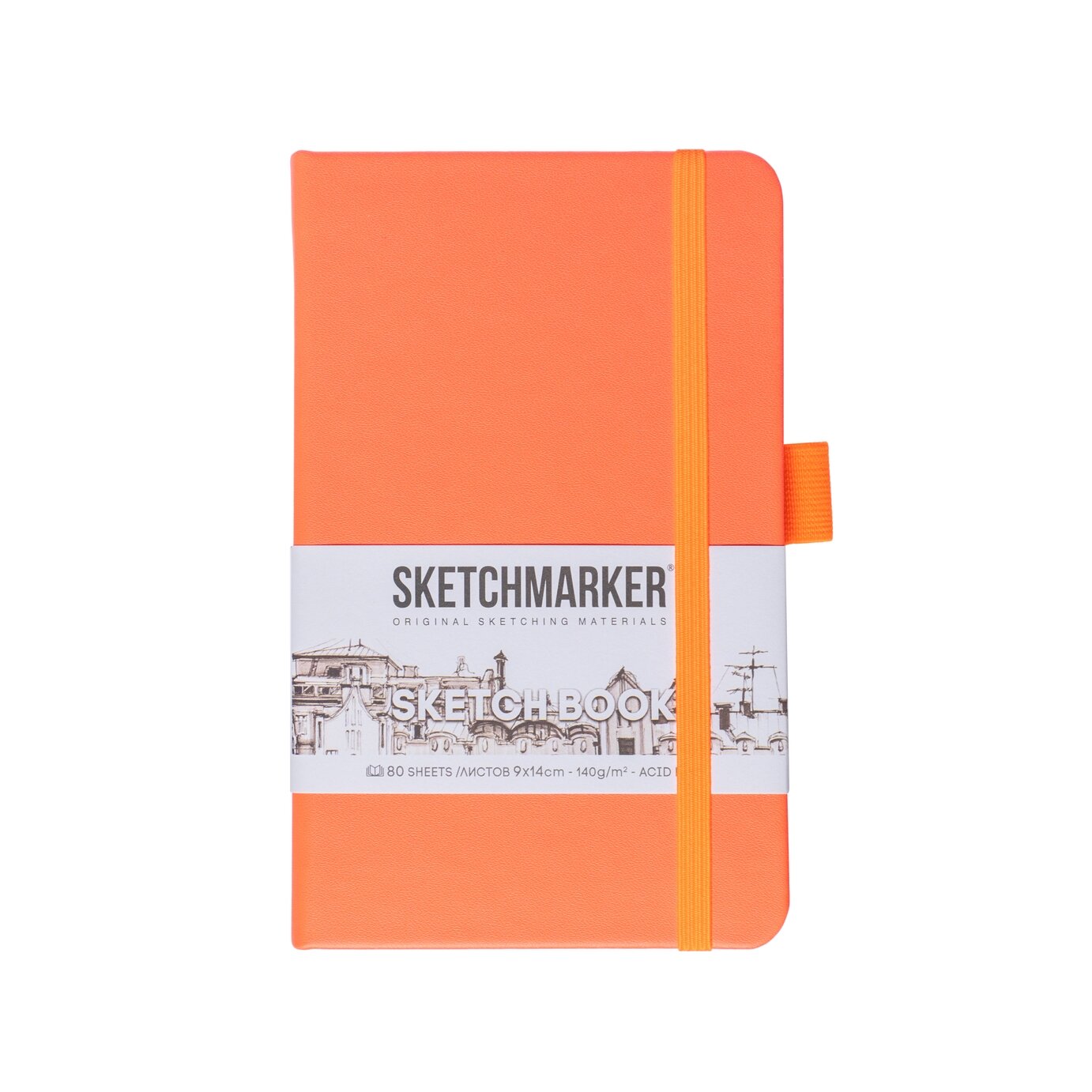 Скетчбук для графики SKETCHMARKER 140г/кв. м 90х140 мм 80л. неоновый коралл
