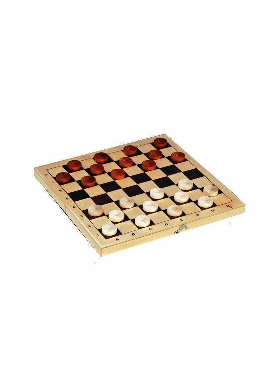 Настольная игра Нескучные игры Шашки деревянные с доской (290*145*35)