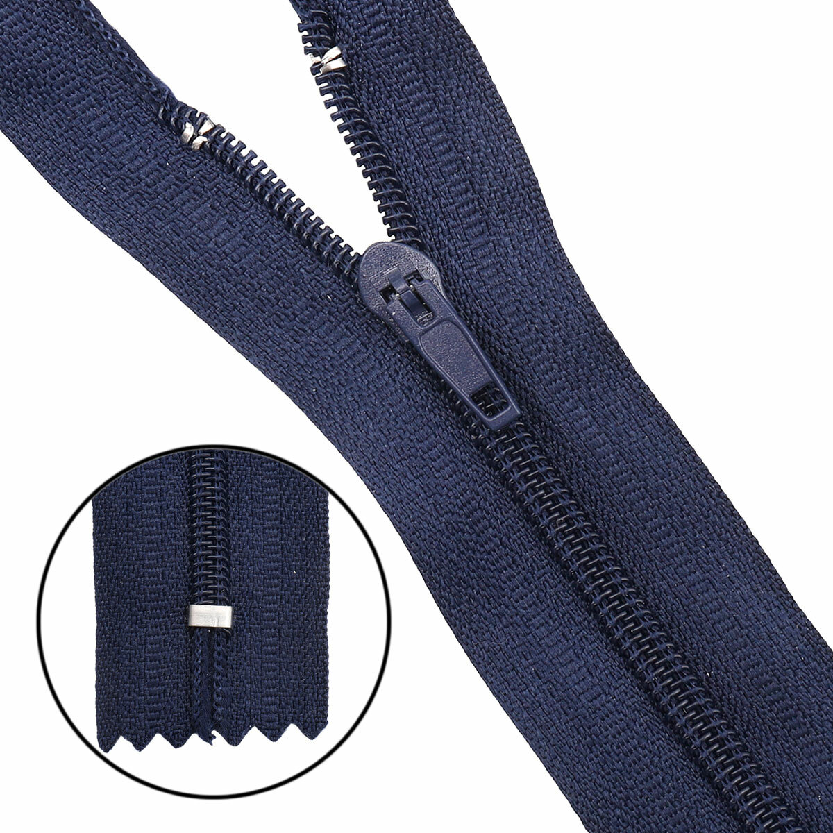 Молния для брюк спиральная 20 см, 10 шт, Т4, замок полуавтомат, Айрис (F330 синий)