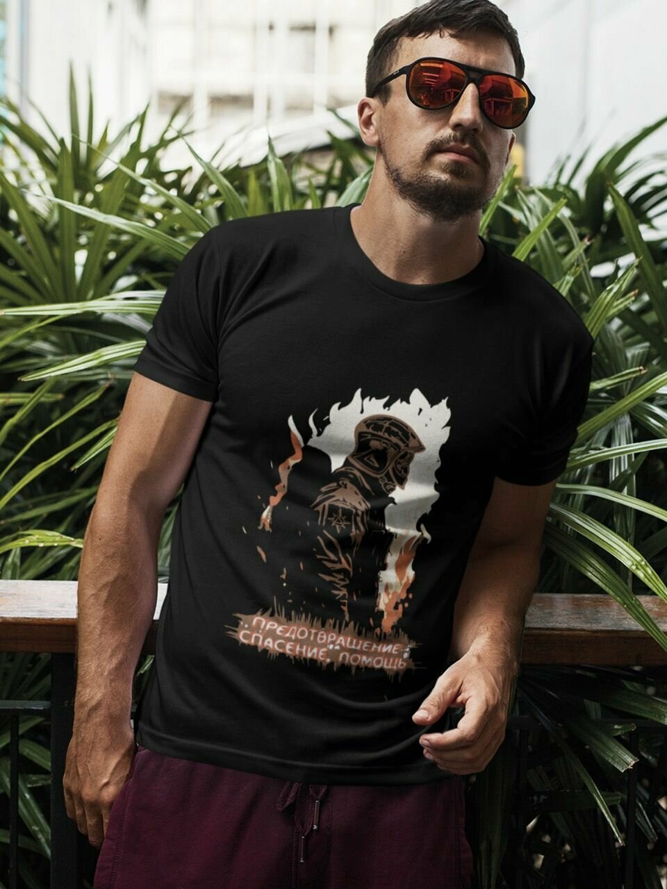 Футболка с принтом, МЧС, пожарная охрана, спасатель, подарок мужчине, DTF печать