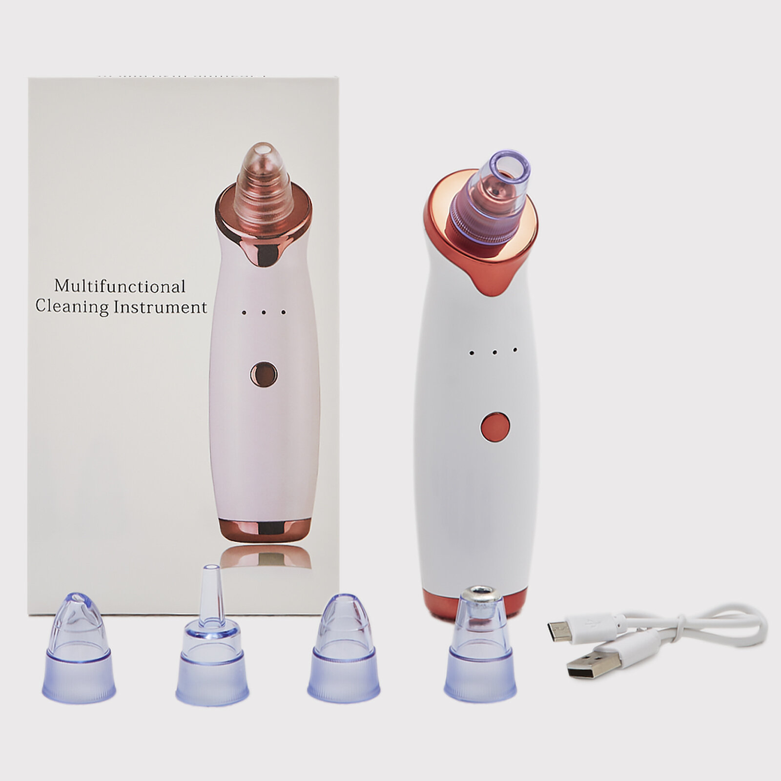 Вакуумный очиститель для лица, 5 насадок, антивозрастной эффект