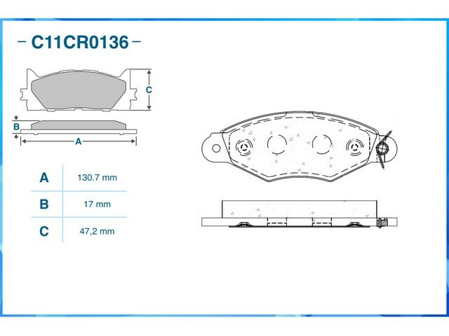 Колодки тормозные дисковые CWORKS арт. c11cr0136