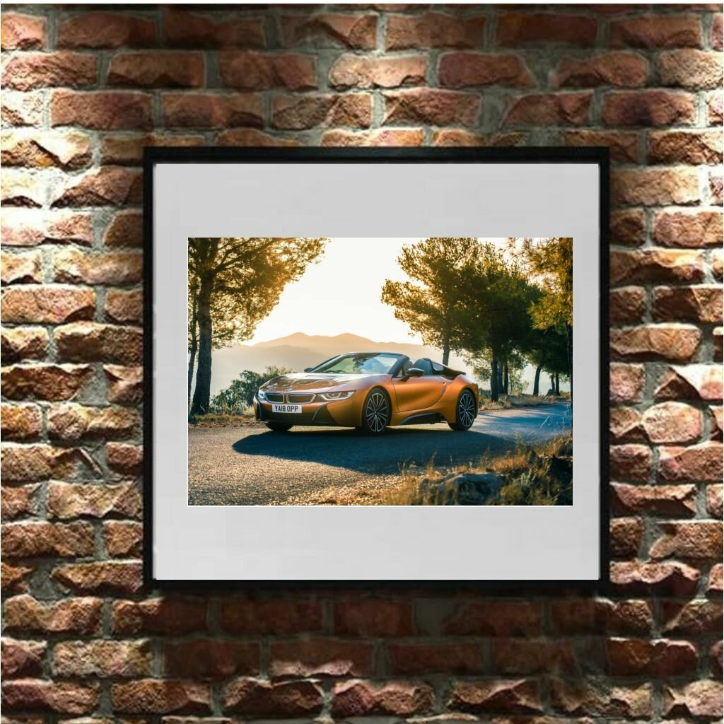 Постер "bmw i8 roadster" от Cool Eshe из коллекции "Автомобили", плакат А4 (29,7 х 21 см) для интерьера