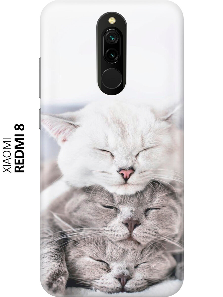 Силиконовый чехол Три кота на Xiaomi Redmi 8 / Сяоми Редми 8