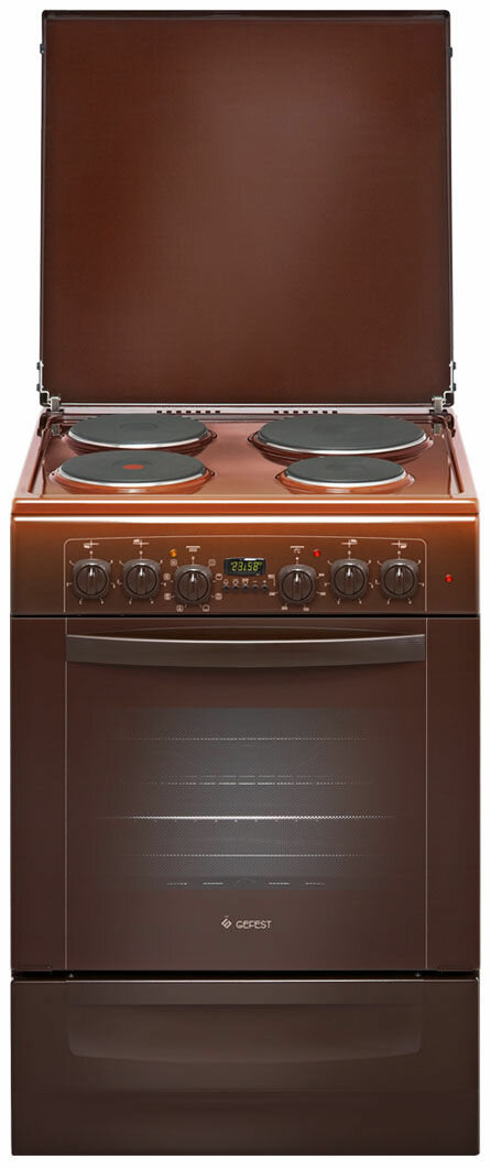 Электрическая плита GEFEST 6140-03, 4 конфорки, электрическая духовка, 55 л
