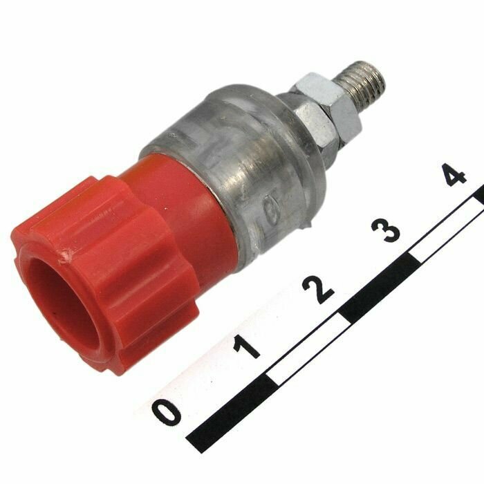 10-0061 AL RED, клемма приборная красная, гнездо на панель / 3 штуки