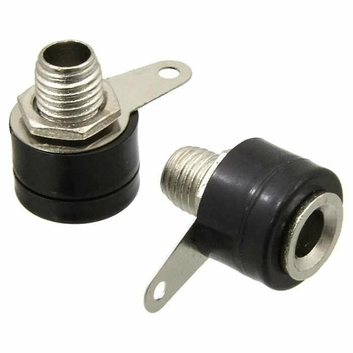 10-0061 AL BLACK, клемма приборная черная, гнездо на панель / 5 штук