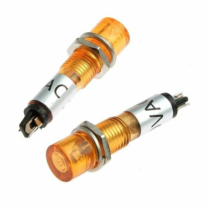 N-283-Y 220V , индикатор, лампа неоновая желтая в корпусе / 5 штук