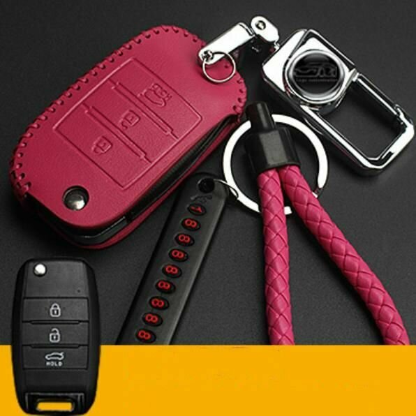 Кожаный чехол для выкидного ключа Киа Рио 4 - Kia Rio IV 2017-2023
