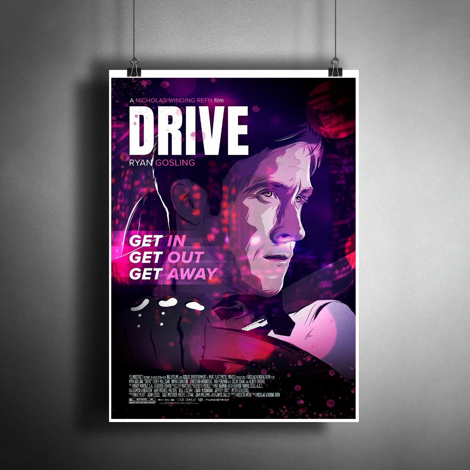 Постер плакат "Фильм: Драйв. Drive. Актёр Райан Гослинг" / Декор для дома, офиса, комнаты, квартиры, детской A3 (297 x 420 мм)