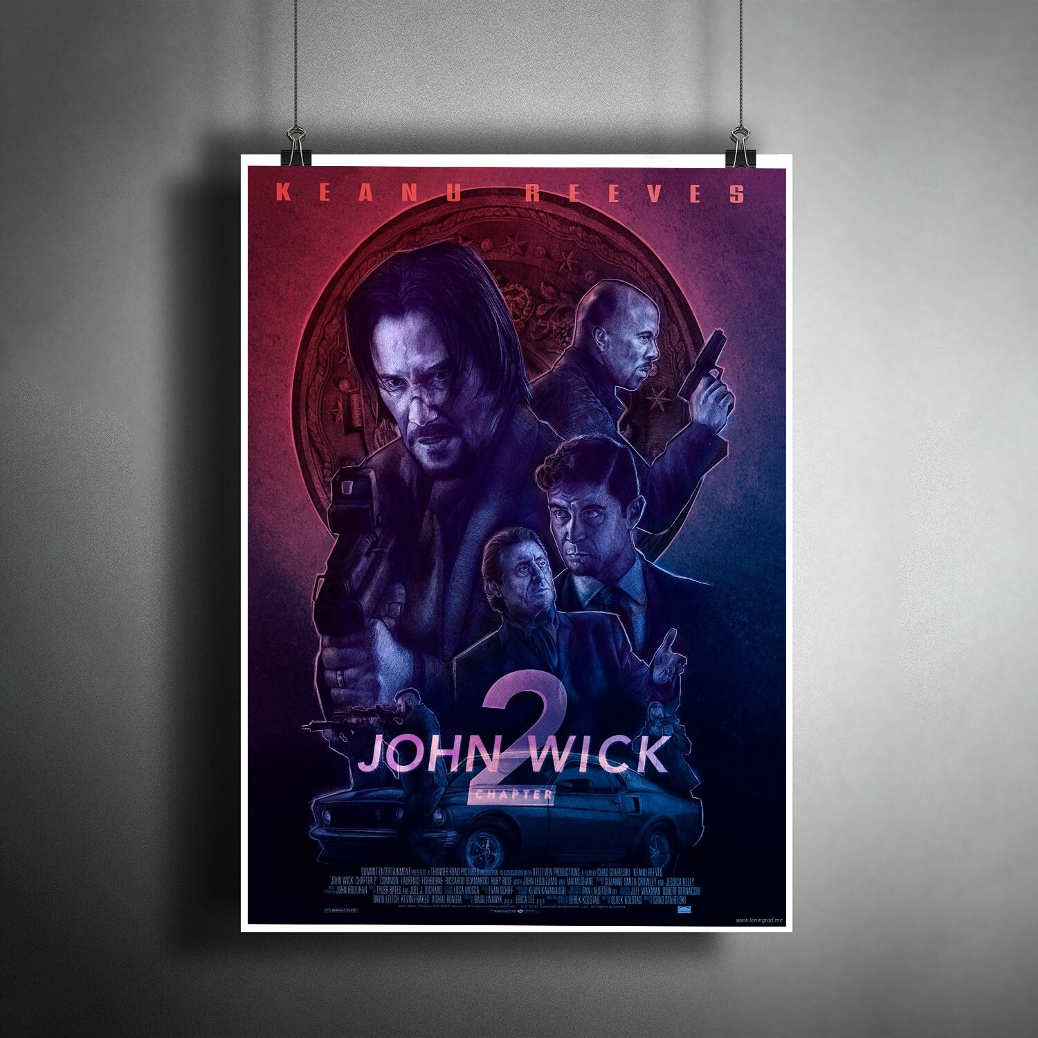 Постер плакат "Джон Уик. Киану Ривз" / Декор для дома, офиса, комнаты, квартиры, детской A3 (297 x 420 мм)