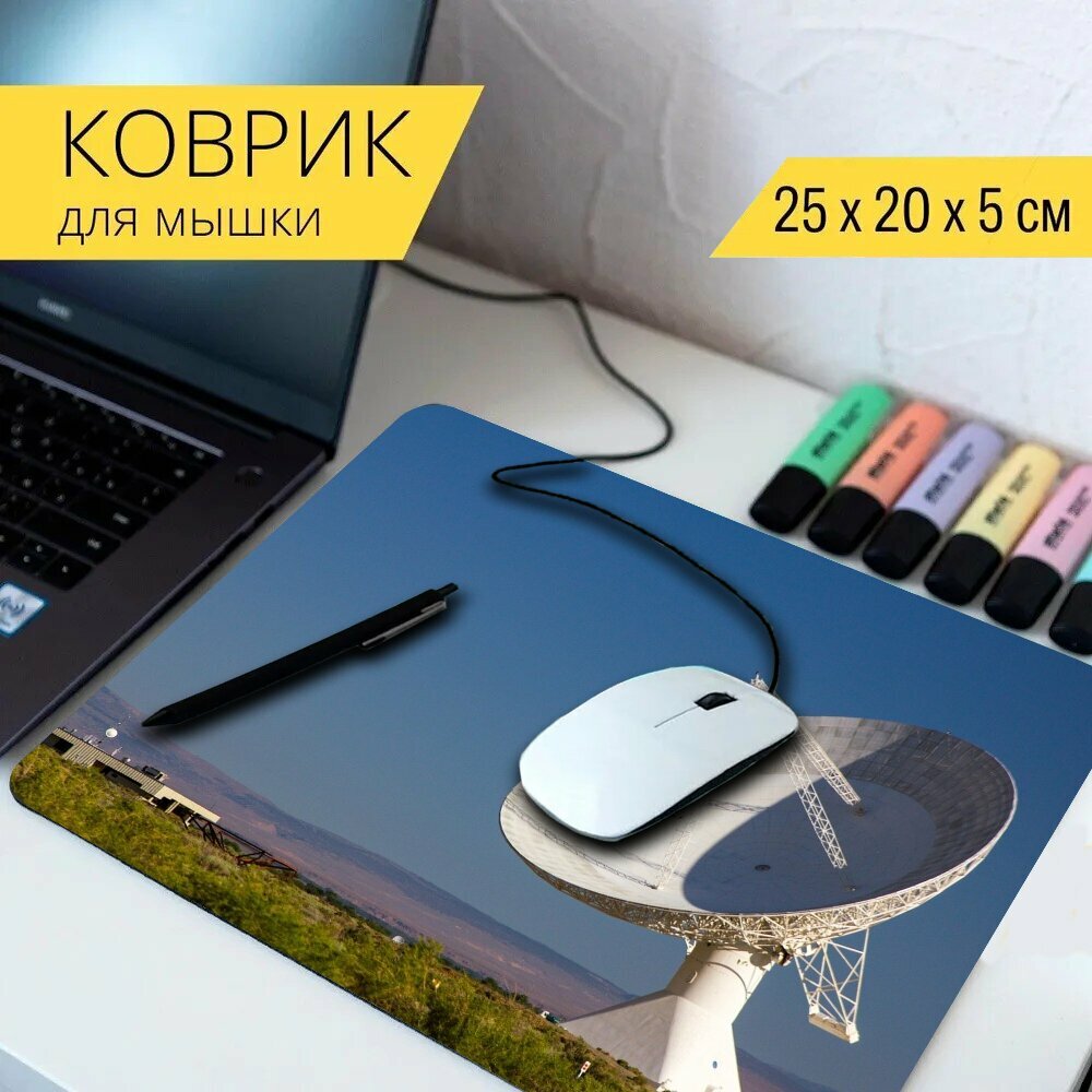 Коврик для мыши с принтом "Радиотелескоп, радио, телескоп" 25x20см.