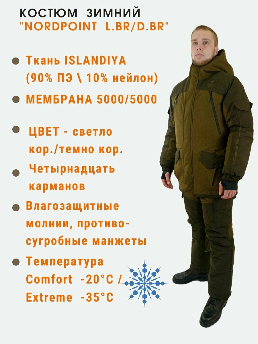 Костюм зимний для охоты и рыбалки NORDPOINT /-35*C /ISLANDIYA /FANTOM FORCE/56-58/170-176/