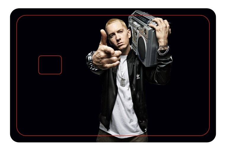 Наклейка на банковскую карту, стикер на карту, мемы, приколы, комиксы, стильная наклейка, музыка, EMINEM