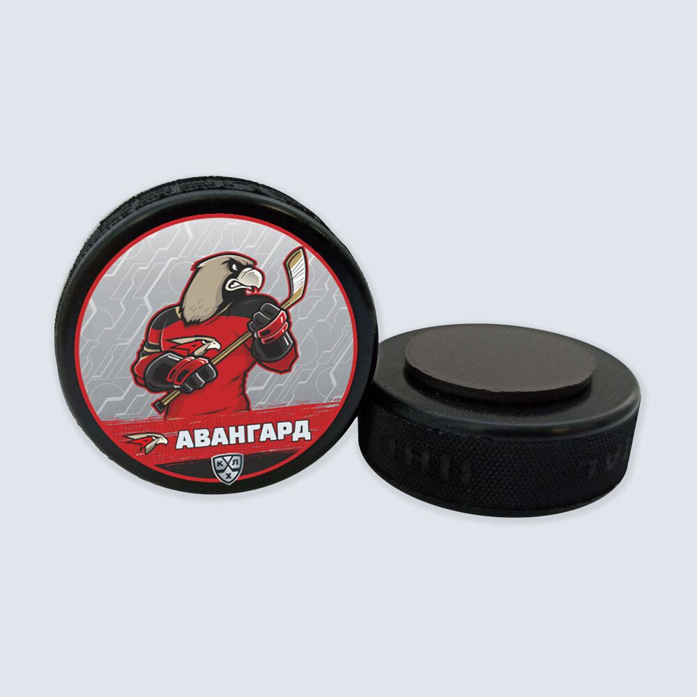 Магнит мини шайба "KHL OFFICIAL" (Восток - ХК Авангард талисман цветная)