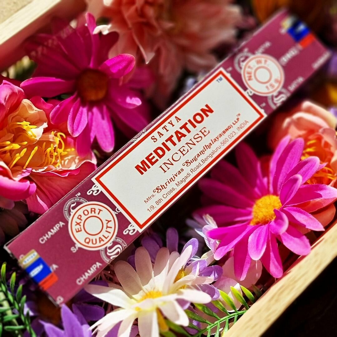 Индийские благовония Сатья Медитация (Satya Meditation) натуральные ароматические палочки для дома, йоги, медитации, релакса и ароматерапии 15 гр