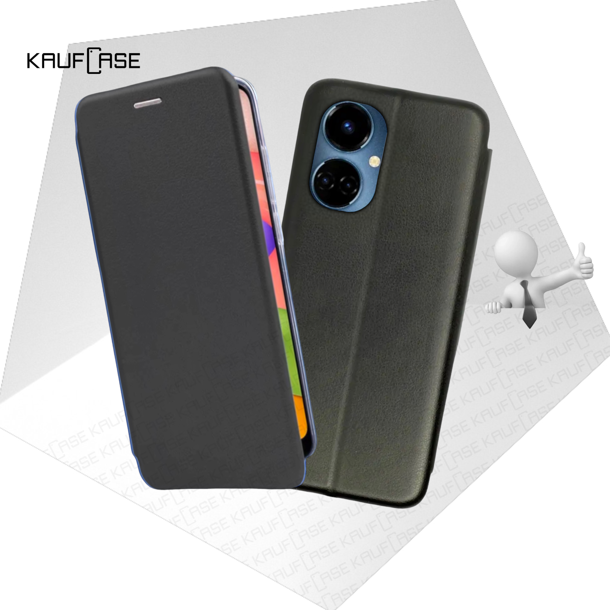 Чехол книжка для телефона Tecno Camon 19 /Camon 19 Pro (CI8n, CI6n) (6.8"), черный. Текстура под кожу