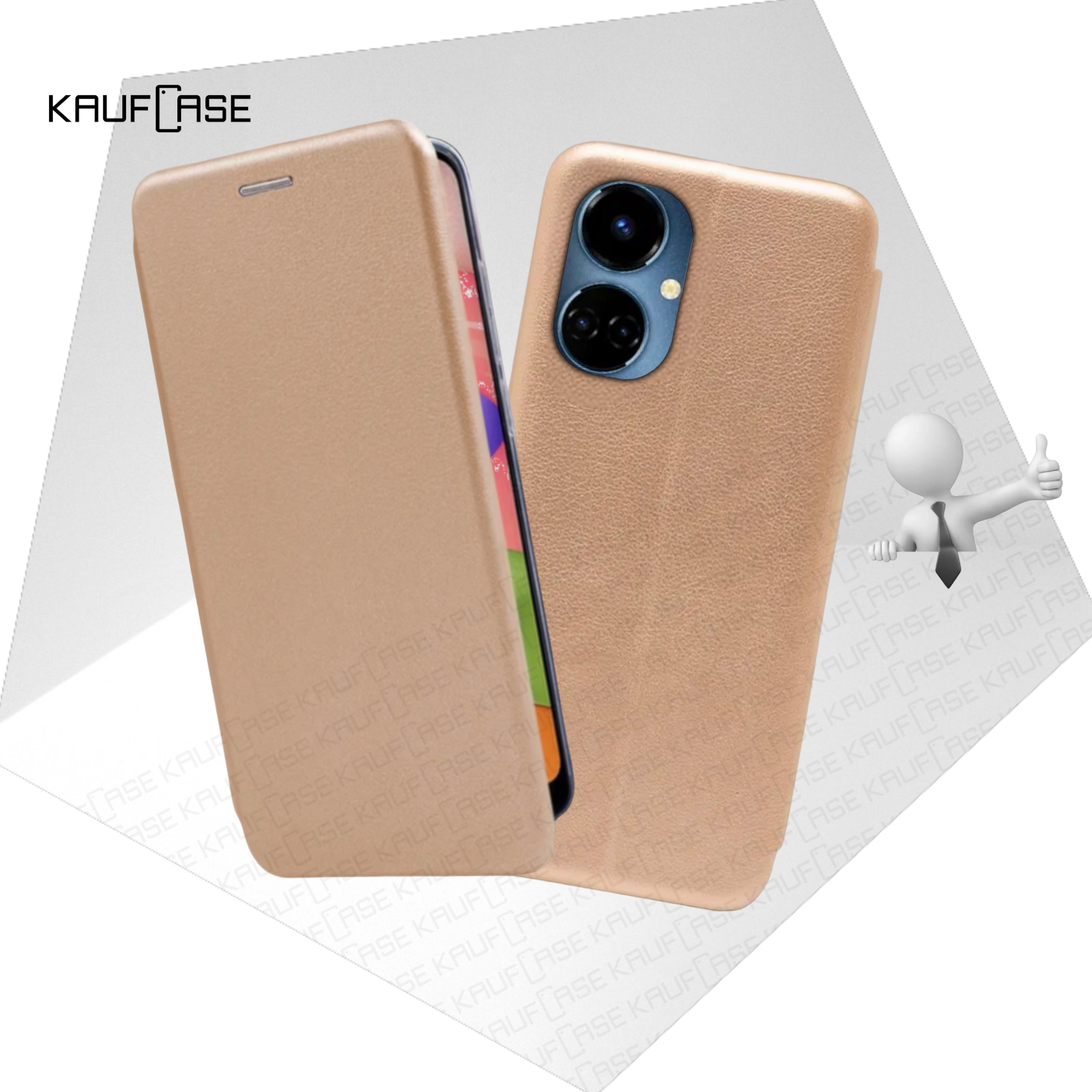 Чехол книжка для телефона Tecno Camon 19 /Camon 19 Pro (CI8n, CI6n) (6.8"), золото. Текстура под кожу