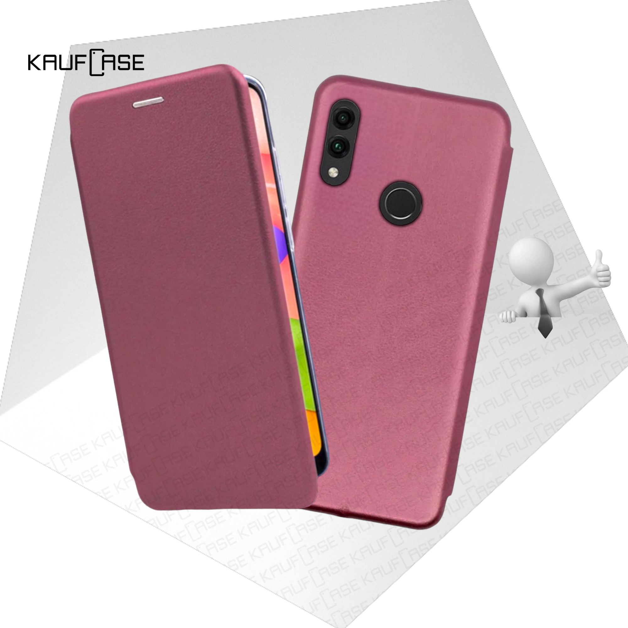 Чехол книжка для телефона Huawei Honor 8X (2018) (JSN-L21) (6.5"), бордовый. Текстура под кожу