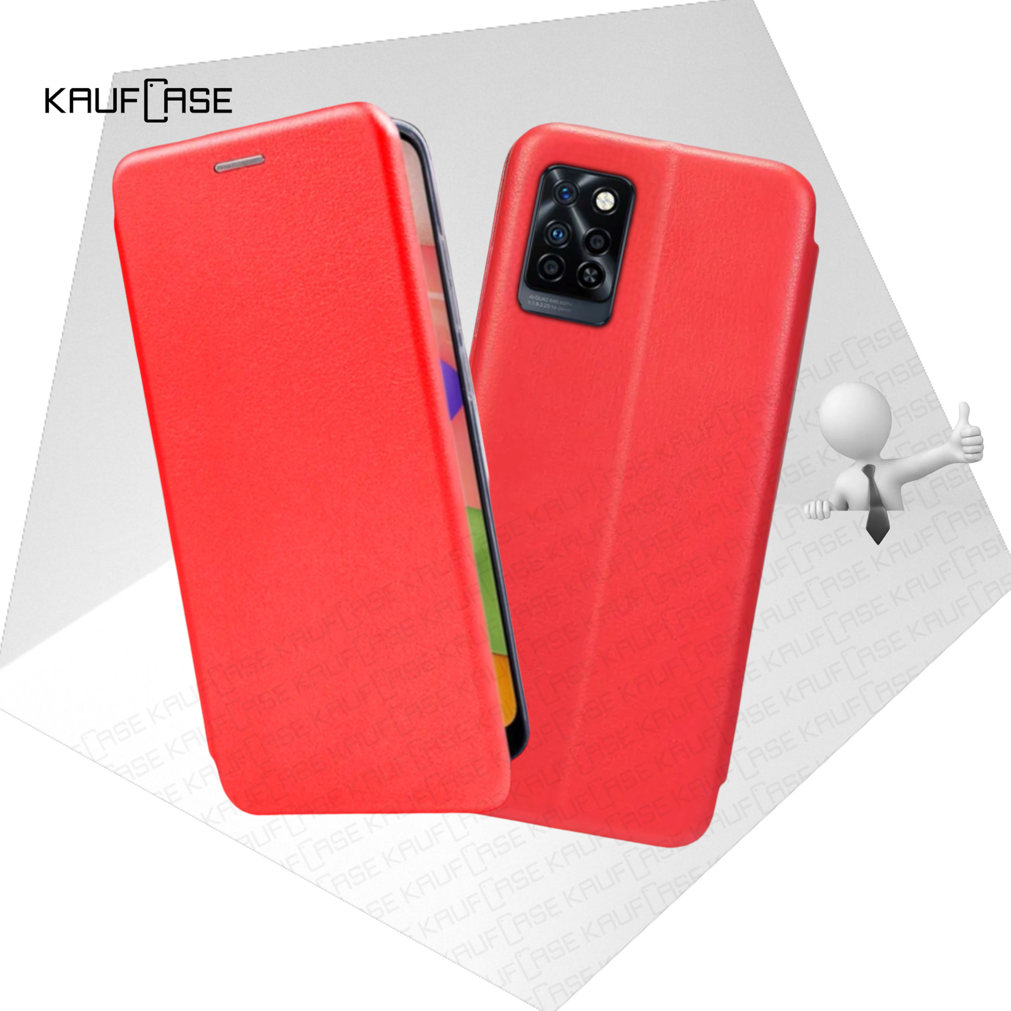 Чехол книжка для телефона Infinix Note 10 Pro (X695C) (6.95"), красный. Текстура под кожу