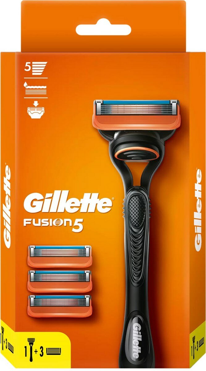 Бритва Gillette Fusion 5 мужская + 3 сменные кассеты