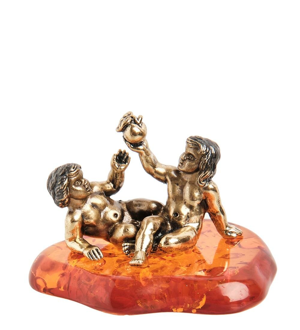 Фигурка Знак зодиака-Близнецы (латунь, янтарь) A2087846 Народные промыслы бронзовый