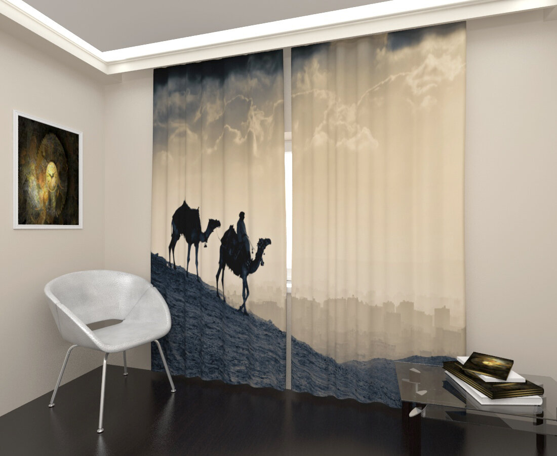 Фотошторы Арт Паула Пустыня на закате Гранд Паула В: 285 см Ш: 2*155 = 310 см