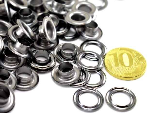 Люверсы №5 8мм сталь черный никель (уп 100 шт) Proknopka