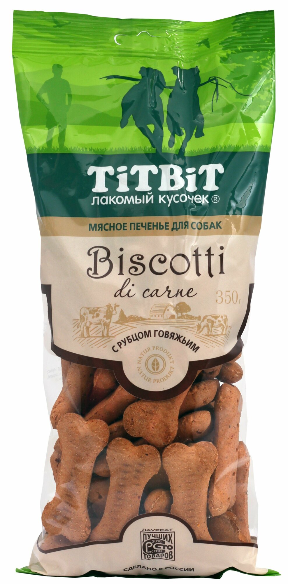 Лакомство TiTBiT Biscotti печенье с говяжьим рубцом для собак (350 г)
