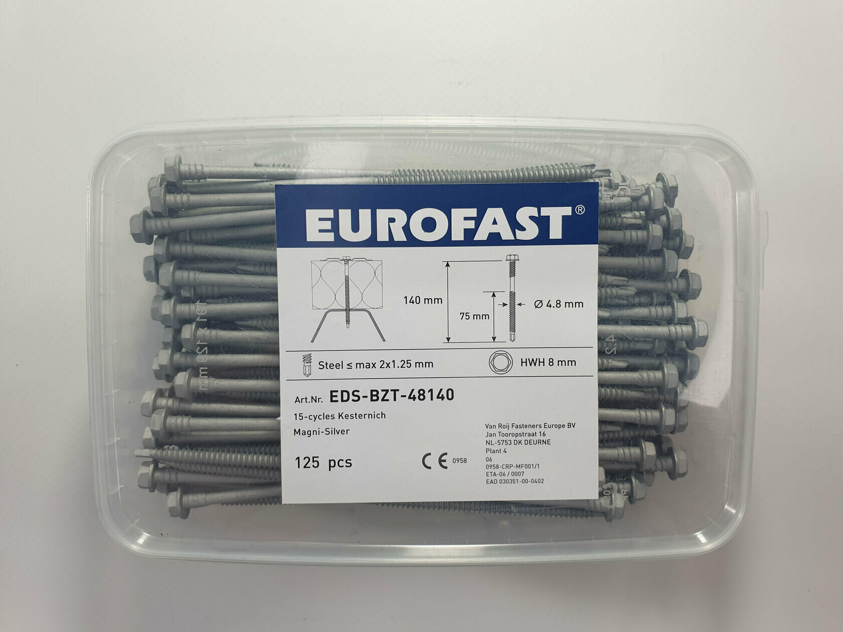 Саморез для сэндвич панелей EDS-BZT48140 4.8x140 (125 pcs) EUROFAST, Германия