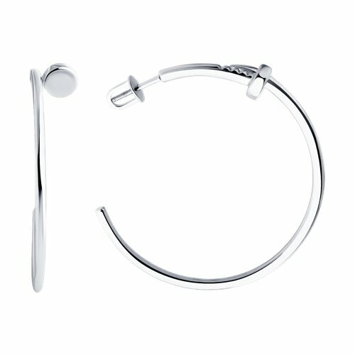 Серьги конго, серебро, 925 проба, родирование