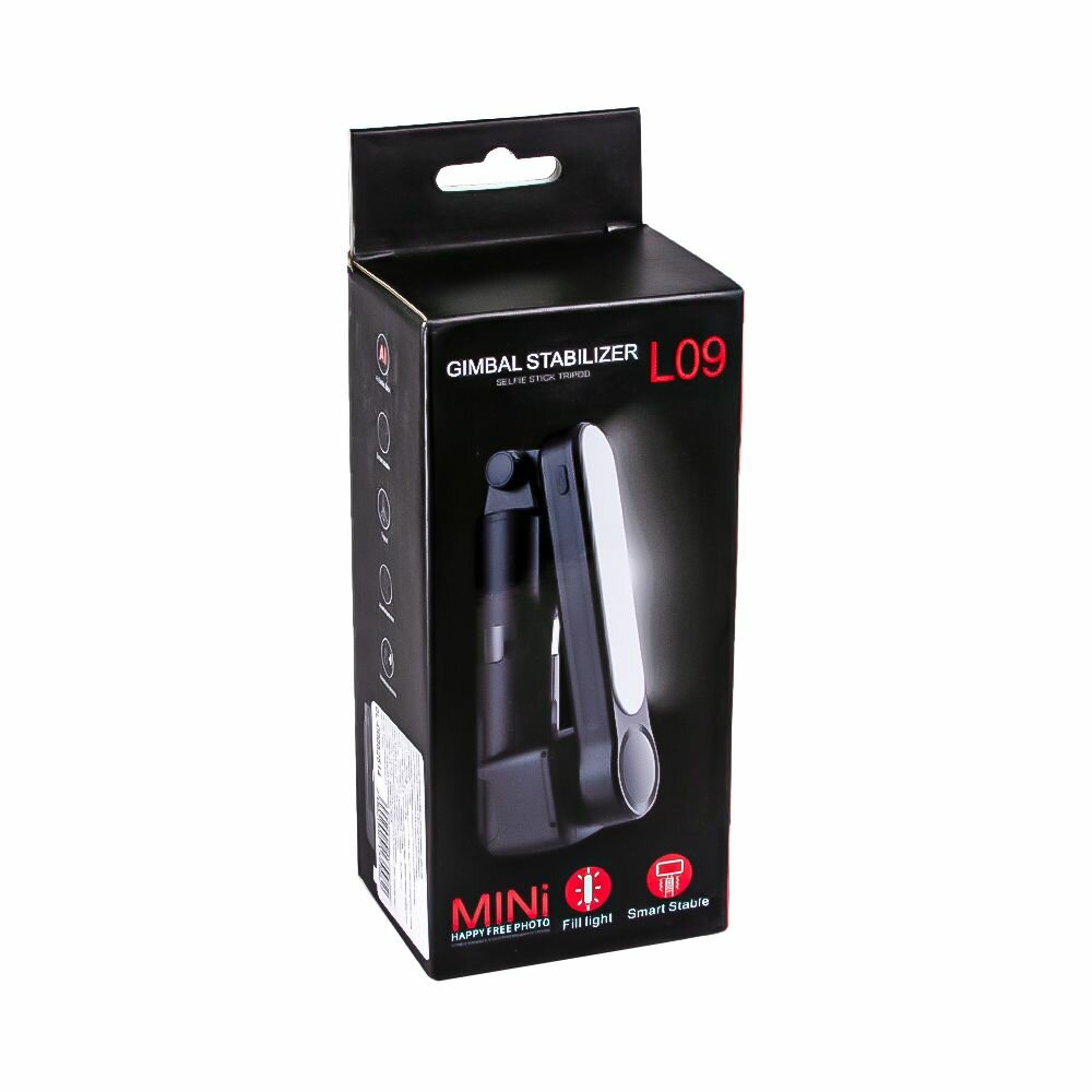 Монопод трипод стабилизатор GIMBAL Mini L09 одноостный, складной, LED подсветка, черный