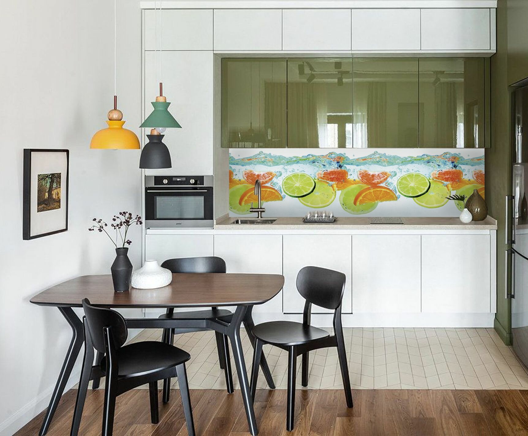 Фартук кухонный на стену панель фрукты В воде 2000х600 мм термоперевод